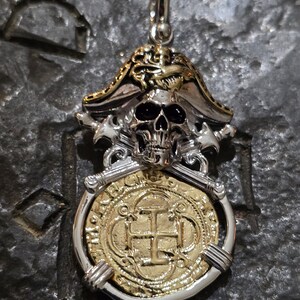Atocha Pirate Jolly Roger Coin Pendant 14kt Gold Vermeil Crossbones - Etsy