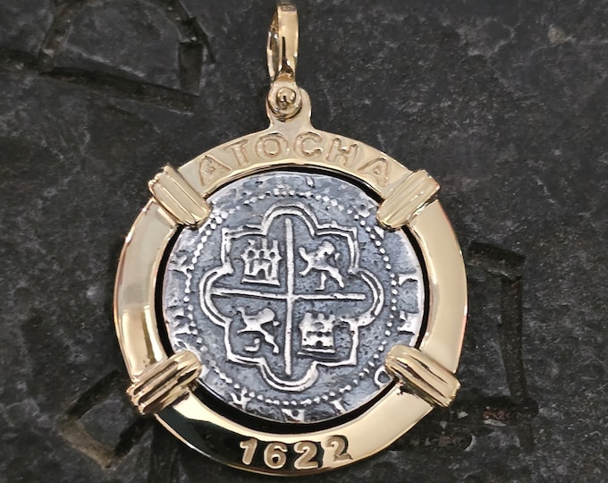 Atocha 14kt Vermeil Silver Coin Pendant 1622 - Etsy