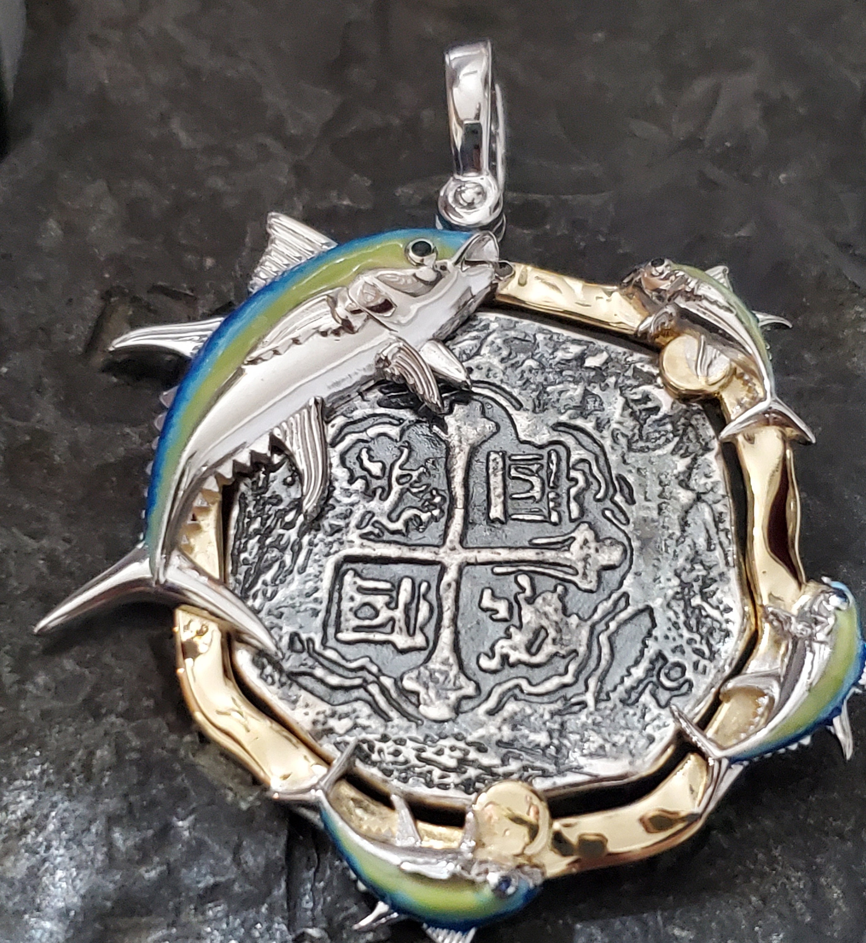 BIG Atocha Coin With Tuna Pendant - Etsy