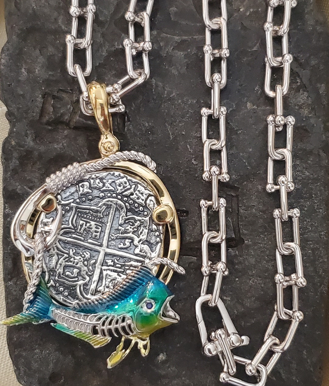Atocha Mahi Mahi Skeleton Coin Pendant Shipwreck Sunken Treasure and ...
