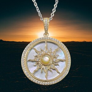 Stunning Sun Pendant Sterling Silver With Natural Shell - Etsy