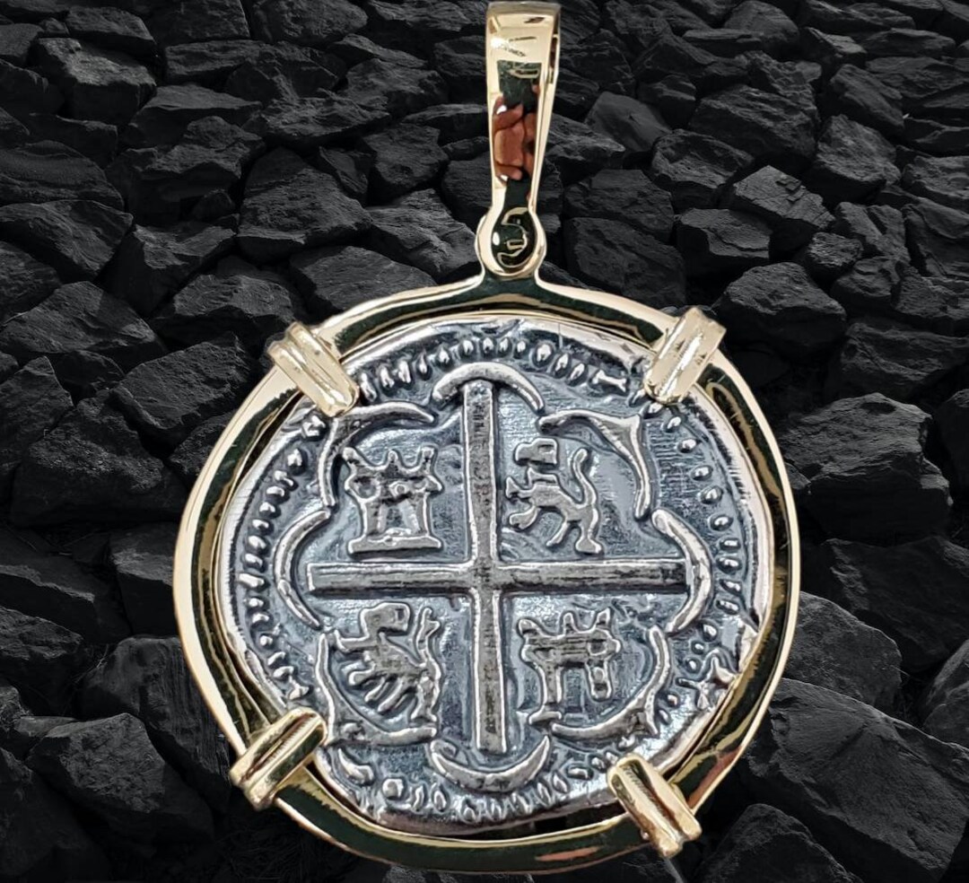 Atocha Silver Coin With 14kt Gold Bezel Shipwreck Sunken Treasure - Etsy