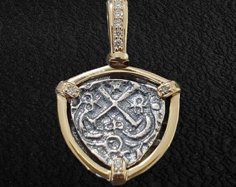 BIG Atocha Solid 14kt Gold Coin Pendant - Etsy