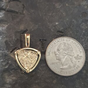 14kt Solid Gold Atocha Triangular Pendant Sunken Treasure Coin - Etsy