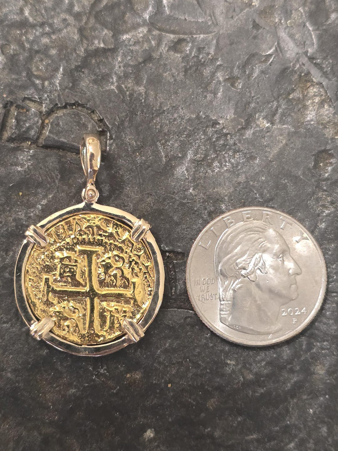 14kt Solid Gold Atocha Pendant Sunken Treasure Coin Shipwreck - Etsy