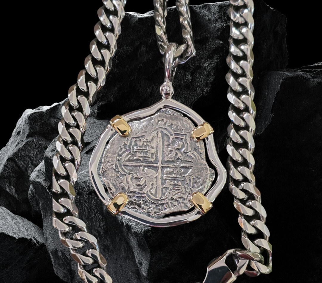 BIG Atocha Silver Coin Pendant With Chain - Etsy