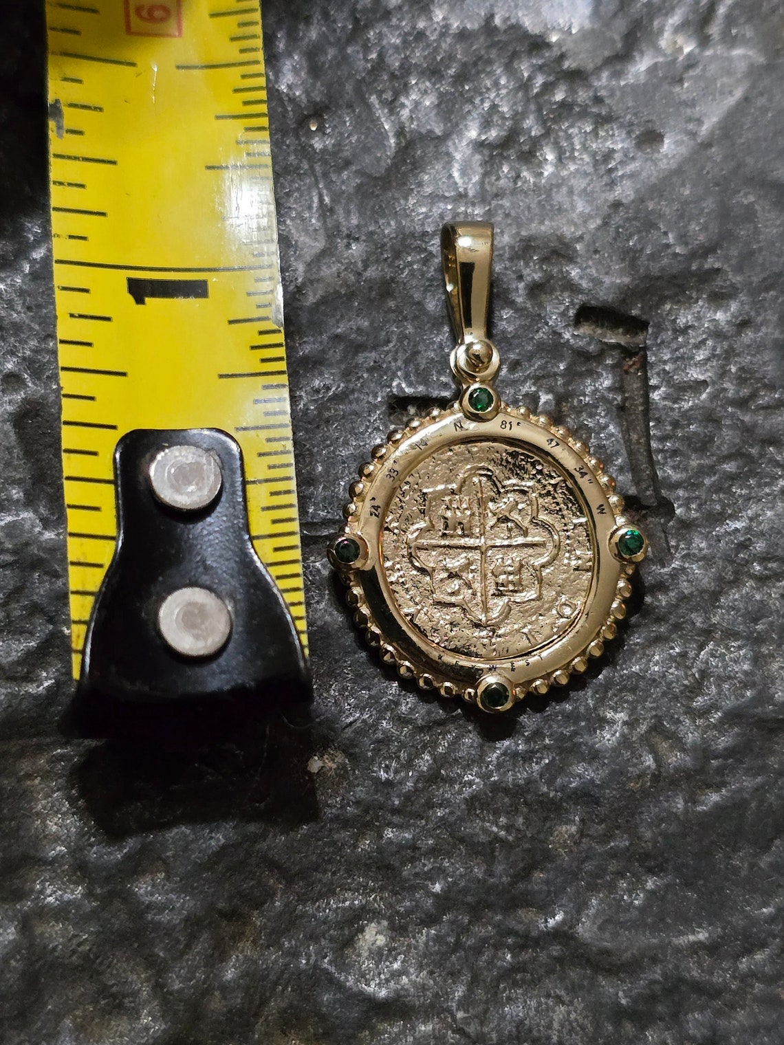 Atocha Silver Coin Pendant: 14K Gold Vermeil, Key West Topaz Accent - Etsy