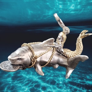 Atocha Silver Mermaid and Shark Coin With Atocha Silver - Etsy
