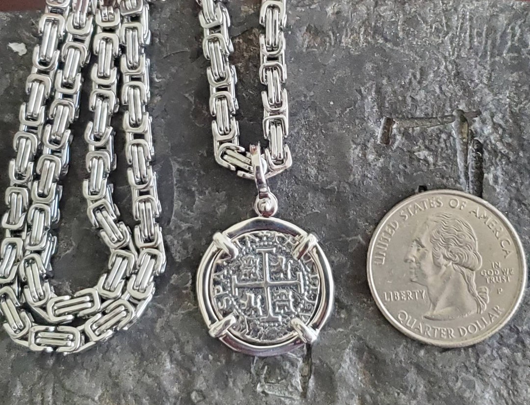 Atocha Silver Coin Pendant With Chain - Etsy