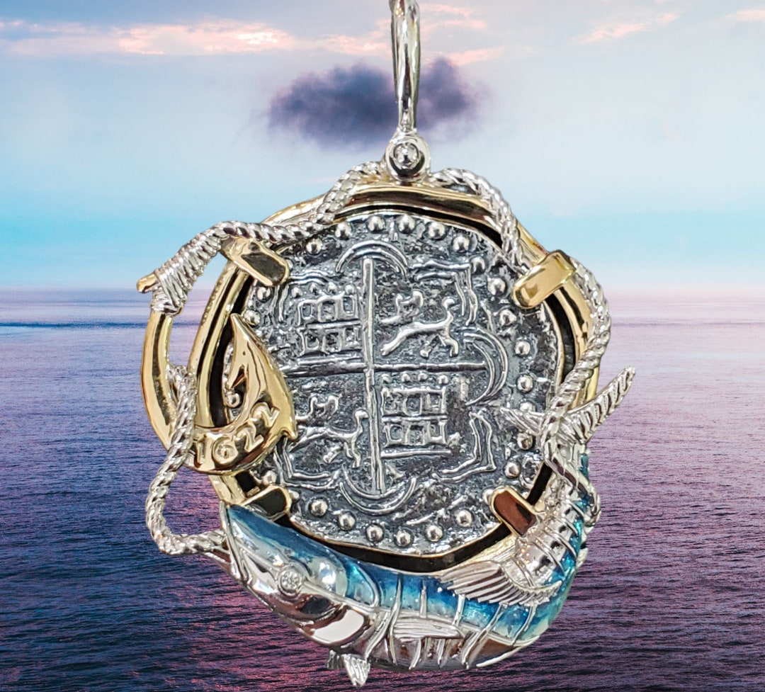 Atocha Silver Wahoo Bezel Coin Shipwreck Treasure Fish Hook Jewelry - Etsy