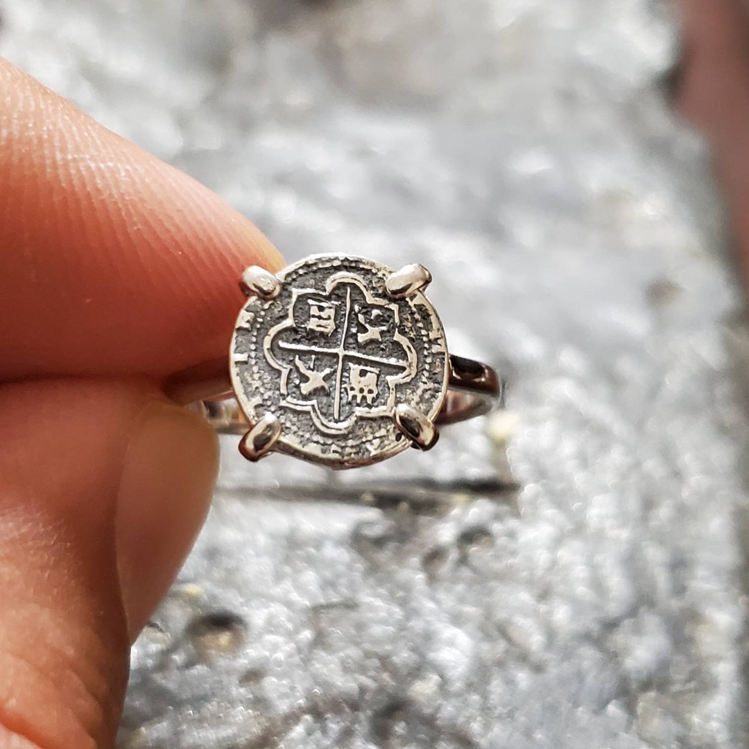 Atocha Silver Coin Ring: Solid Sterling Silver Band - Etsy