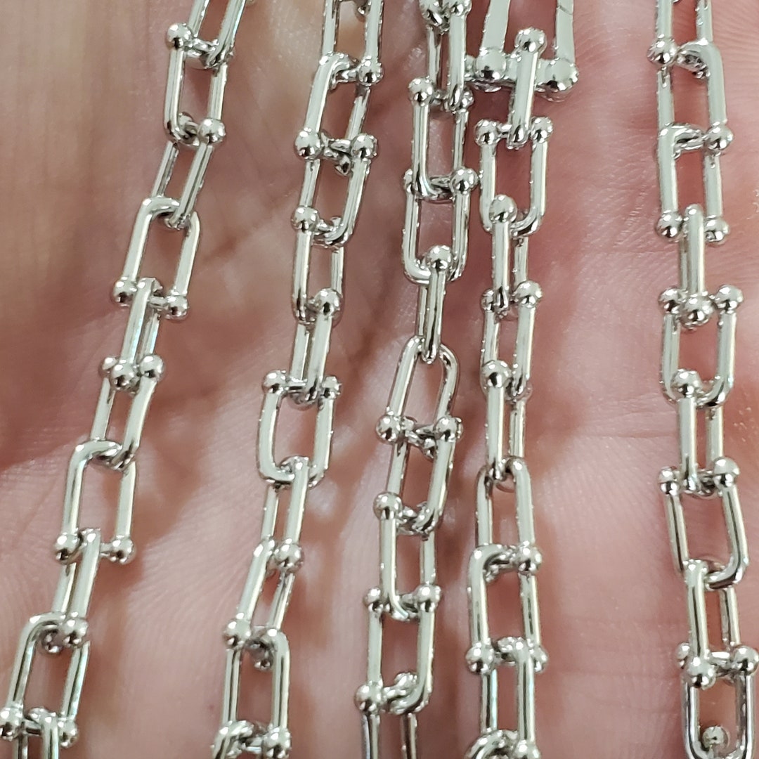 Shackle Link Necklace Solid Sterling Silver - Etsy