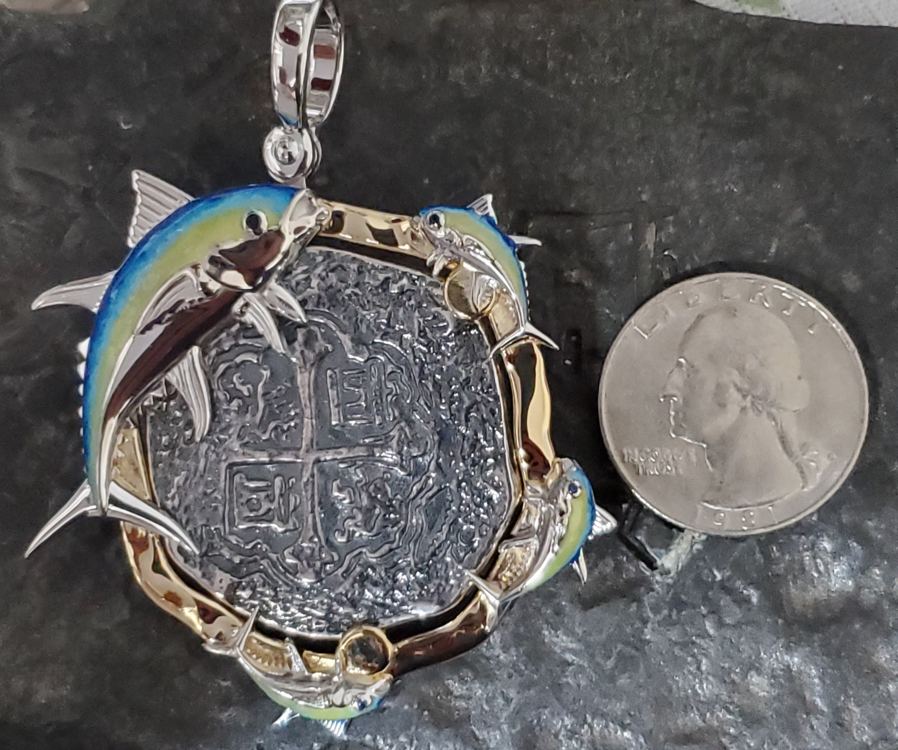 BIG Atocha Coin With Tuna Pendant - Etsy