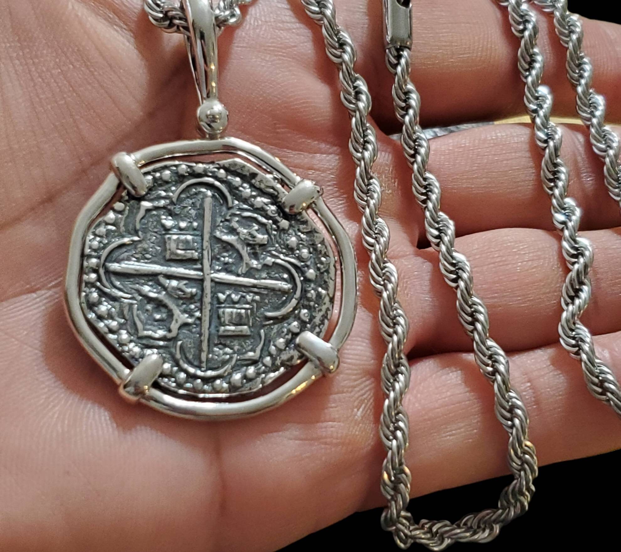 Big Large Gorgeous Atocha Coin With Chain - Etsy