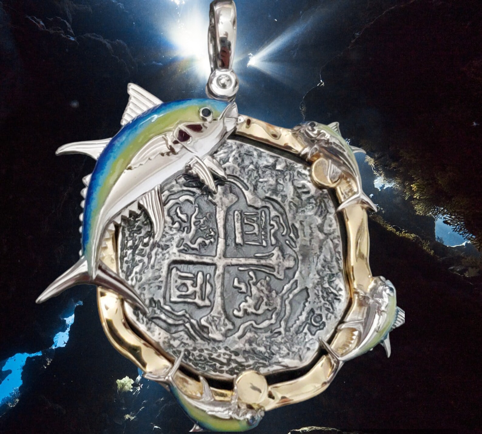 BIG Atocha Coin With Tuna Pendant - Etsy