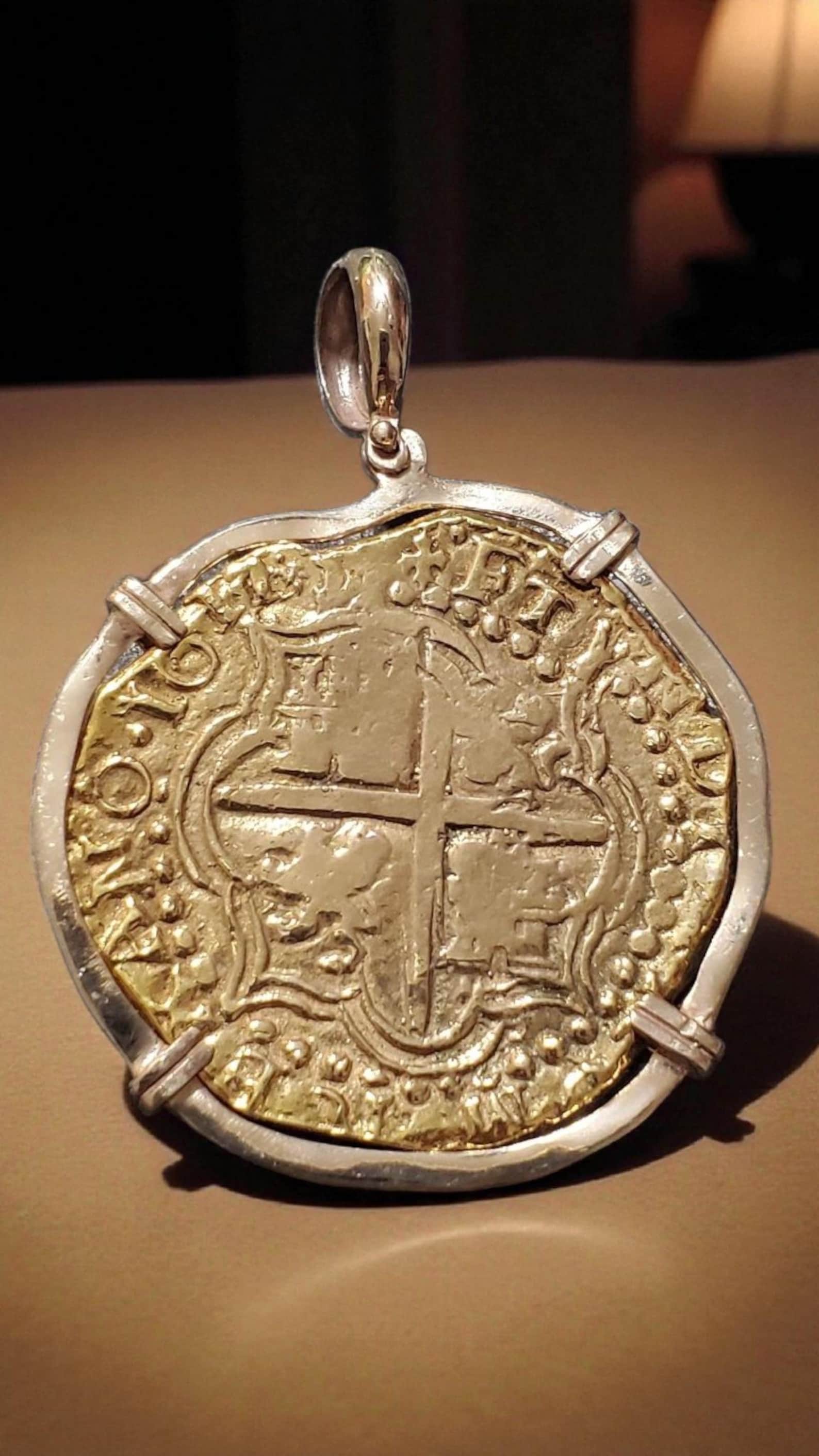 Large Atocha 14kt Solid Gold Coin Pendant Shipwreck Sunken Treasure ...