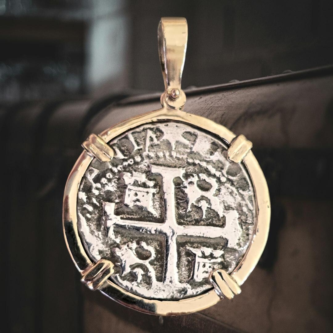 Atocha Silver With 14kt Gold Bezel Coin Pendant Shipwreck Treasure - Etsy