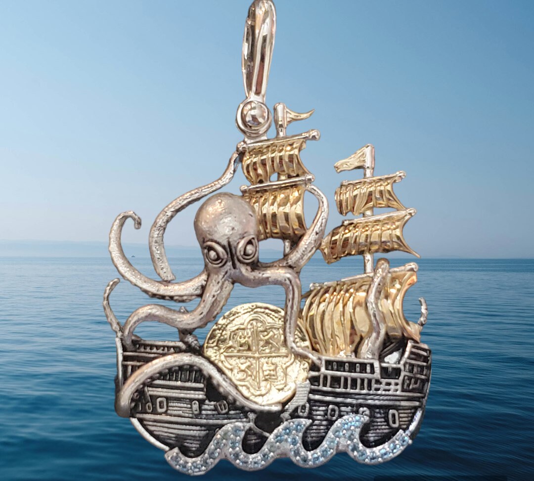 Atocha Shipwreck Octopus Pendant Gold Coin Jewelry Treasure - Etsy