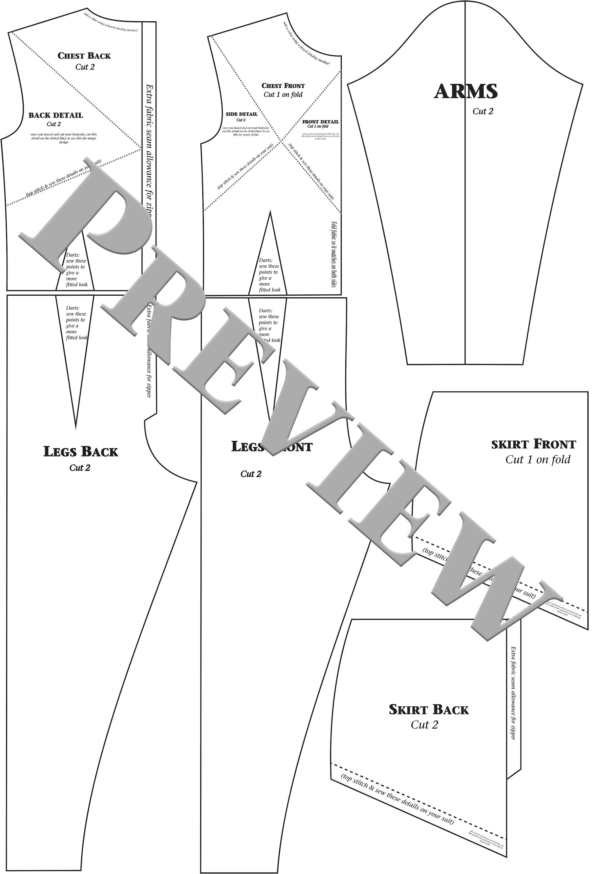 Dino Hero Body Suit Pattern (female Version) - Etsy