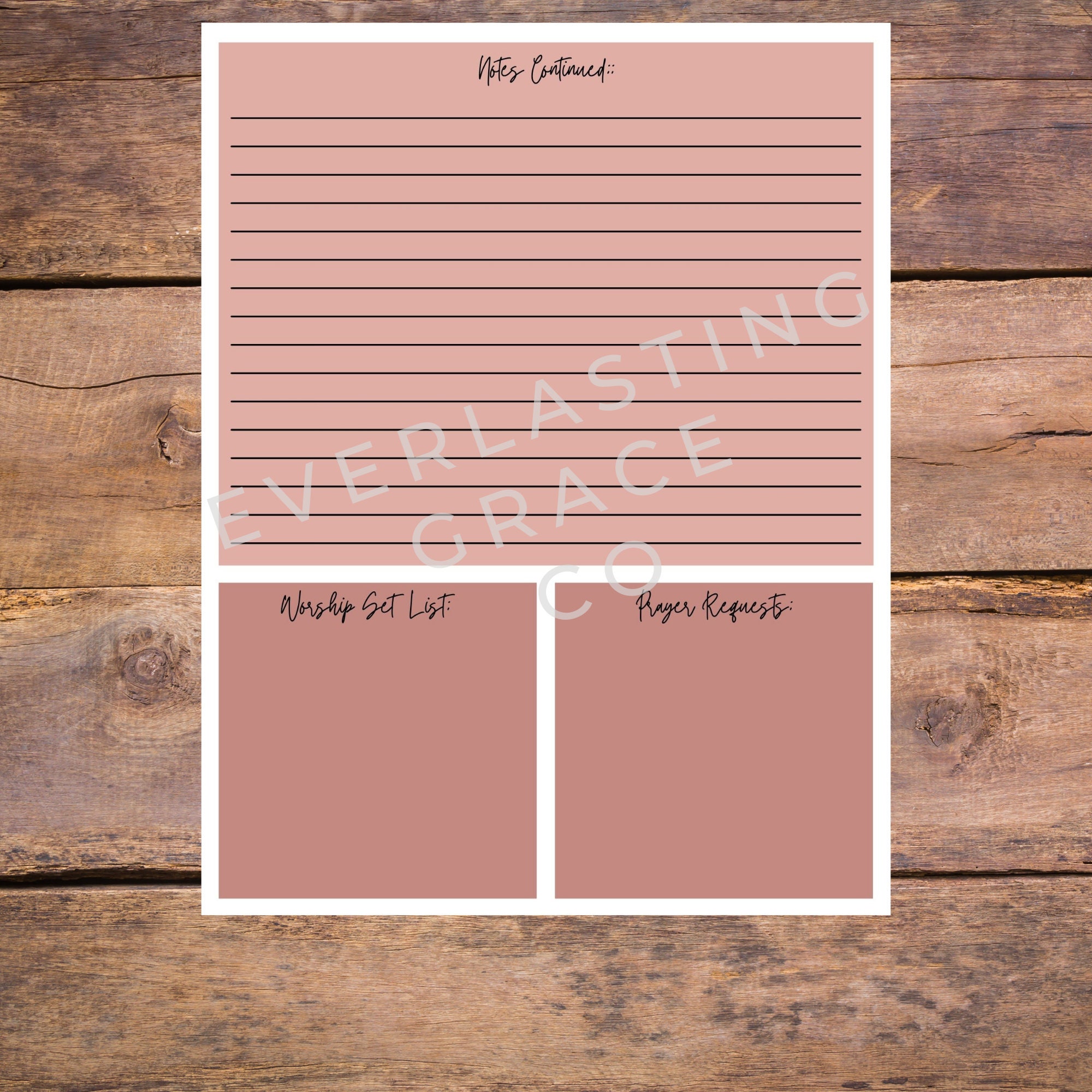 Pink Sermon Notes Printable - Digital Download - Church Notes - Worship ...