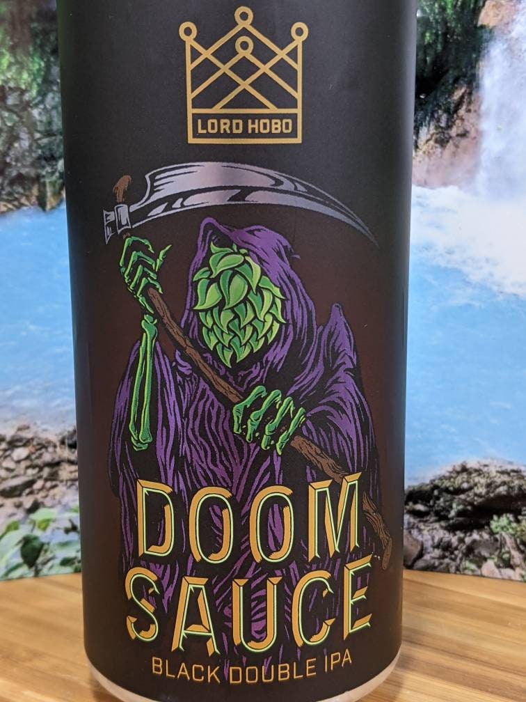 Lord Hobo Brewery Doom Sauce Black Double IPA 16 oz. Beer Can | Etsy