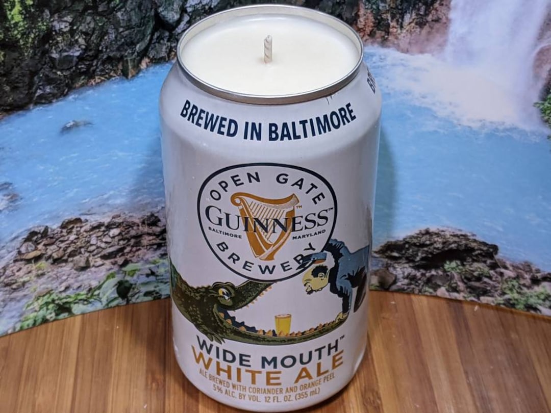 Guinness Open Gate Brewery Widemouth White Ale Beer Can Candle | Choice ...