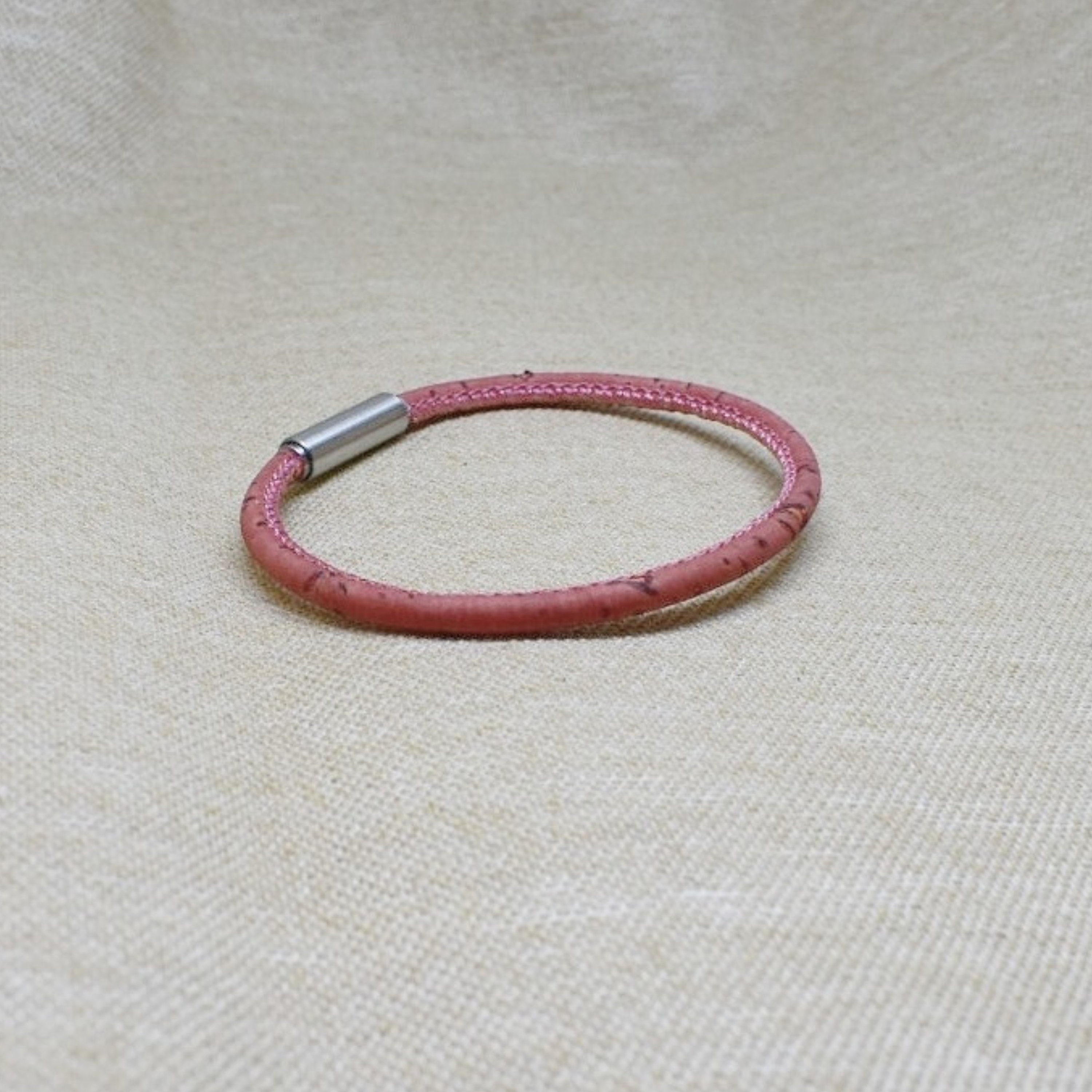 Single Rose Pink Cork Bracelet With Magnetic Ends - Etsy