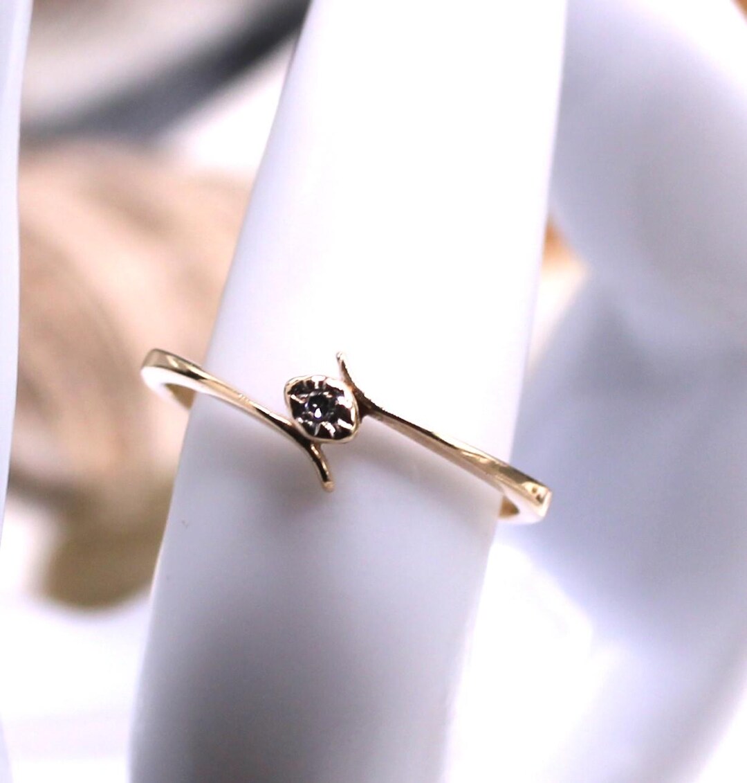 10k Yellow Gold Diamond Promise/purity/engagement Ring - Etsy