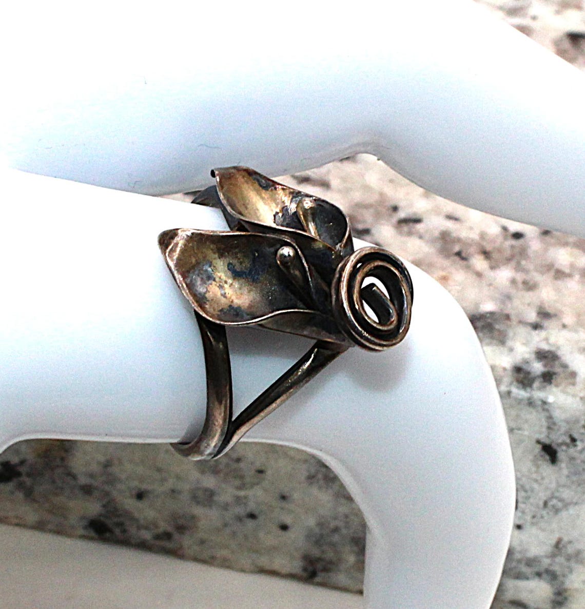 Rare Beautifully Detailed Sterling Silver Calla Lily Ring Stuart Nye ...