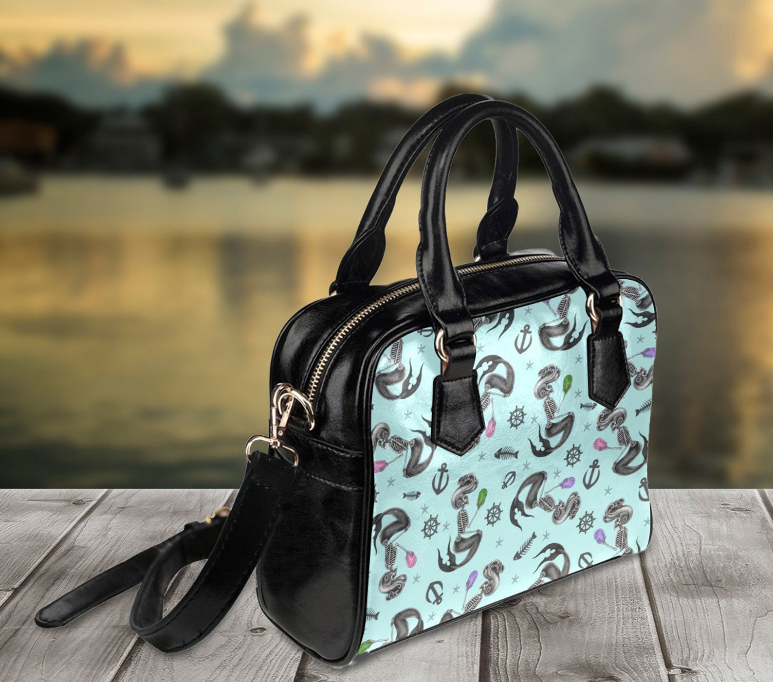 Gothic Mermaid Shoulder Handbag Mermaid Handbag Dark - Etsy