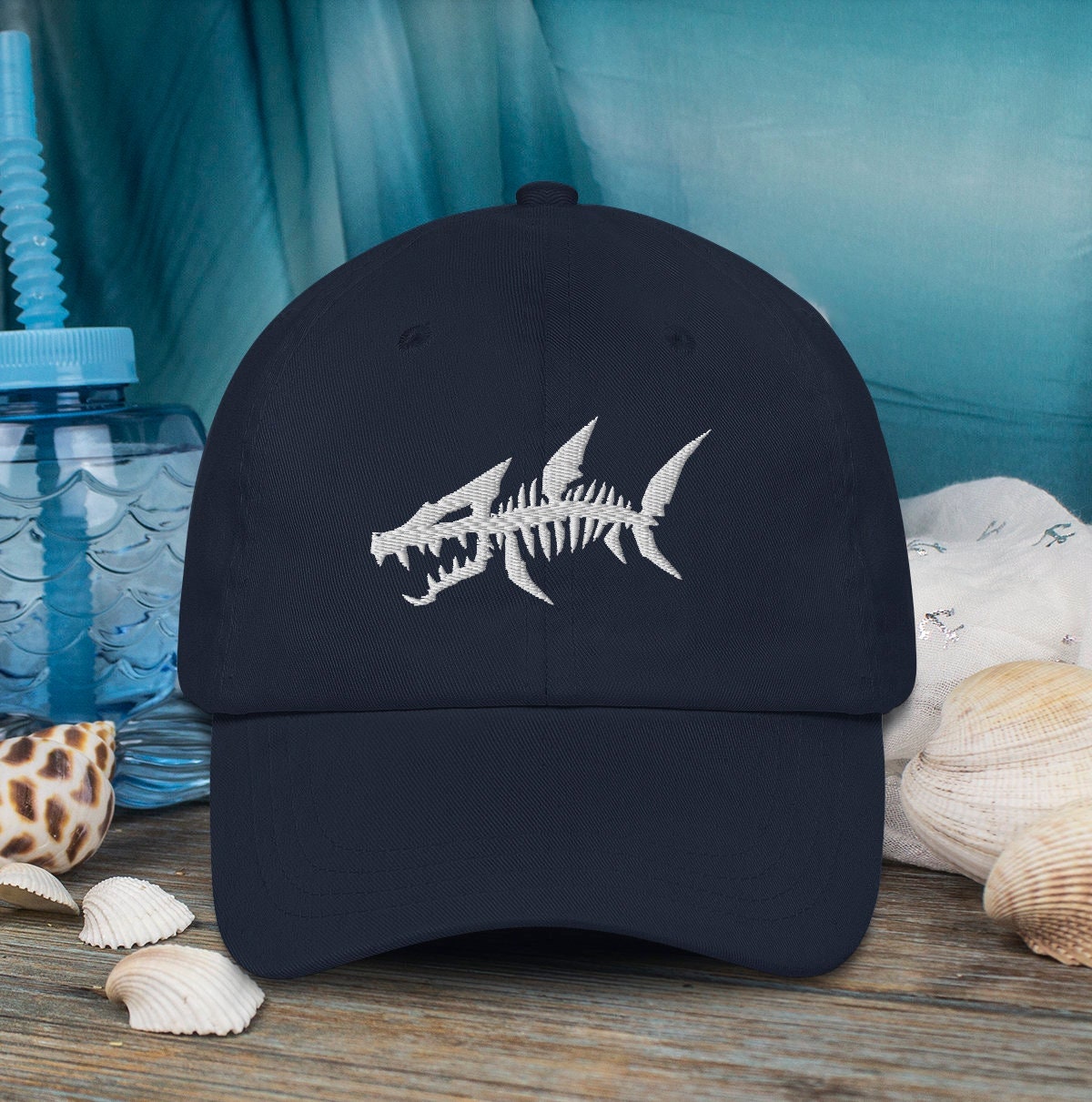Classic Dad Hat Skeleton Fish Base Ball Cap Ocean Lovers Cap Skelly ...