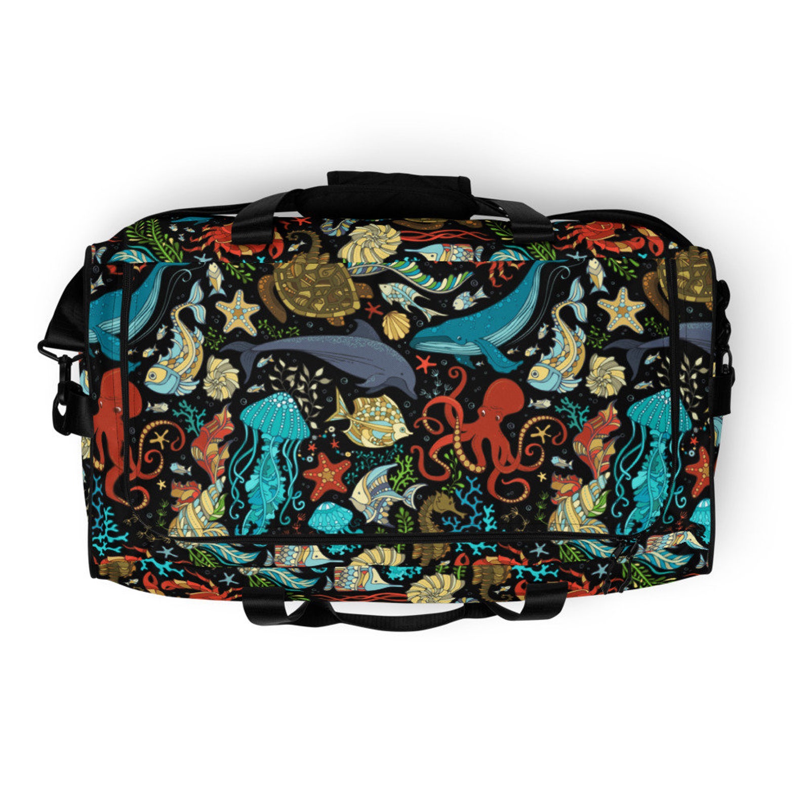 Sea Life Duffle Bag Tropical Bag Sea Creatures Travel Bag Tropical ...