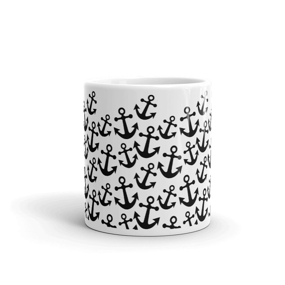 Nautical Anchors Mug, Anchors Coffee Cup, Gifts for Him, Nautical Gifts ...