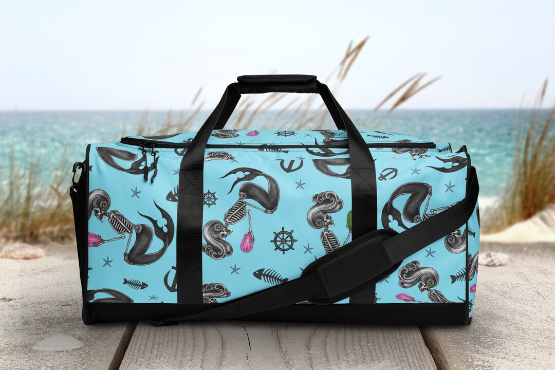 Gothic Mermaid Duffle Bag Skelly Mermaid Bag Mermaid - Etsy