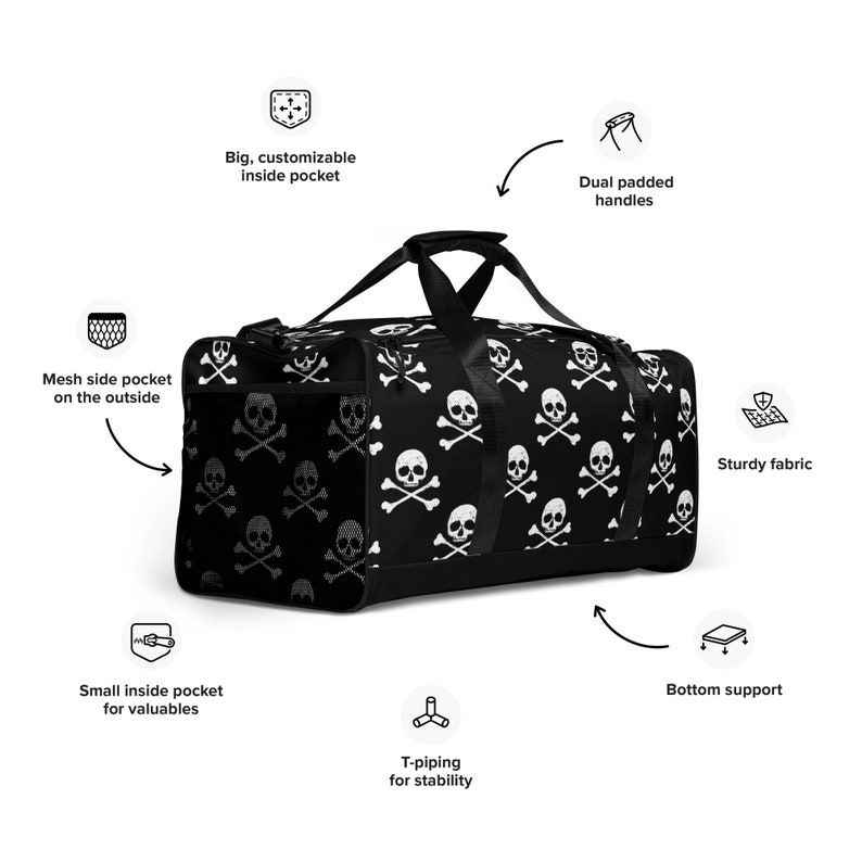 Pirate Skull & Crossbones Duffle Bag Pirate Travel Bag - Etsy