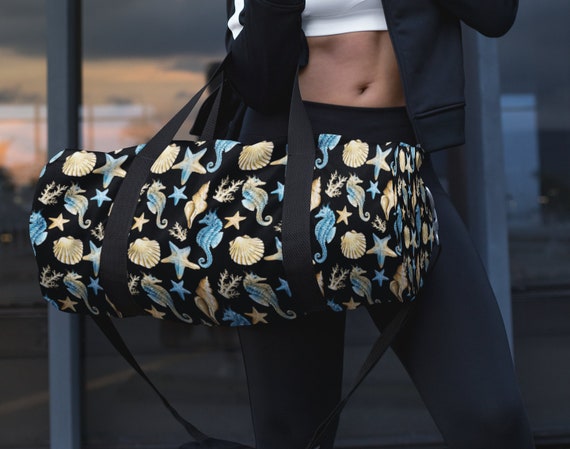 Seahorse Duffel Bag Shells Duffle Bag Starfish Gym Bag - Etsy
