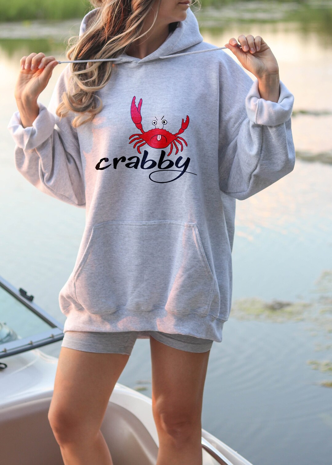 Hooded Crabby Sweatshirt, Crabby Pullover, Crab Hoodie, Gifts for ...