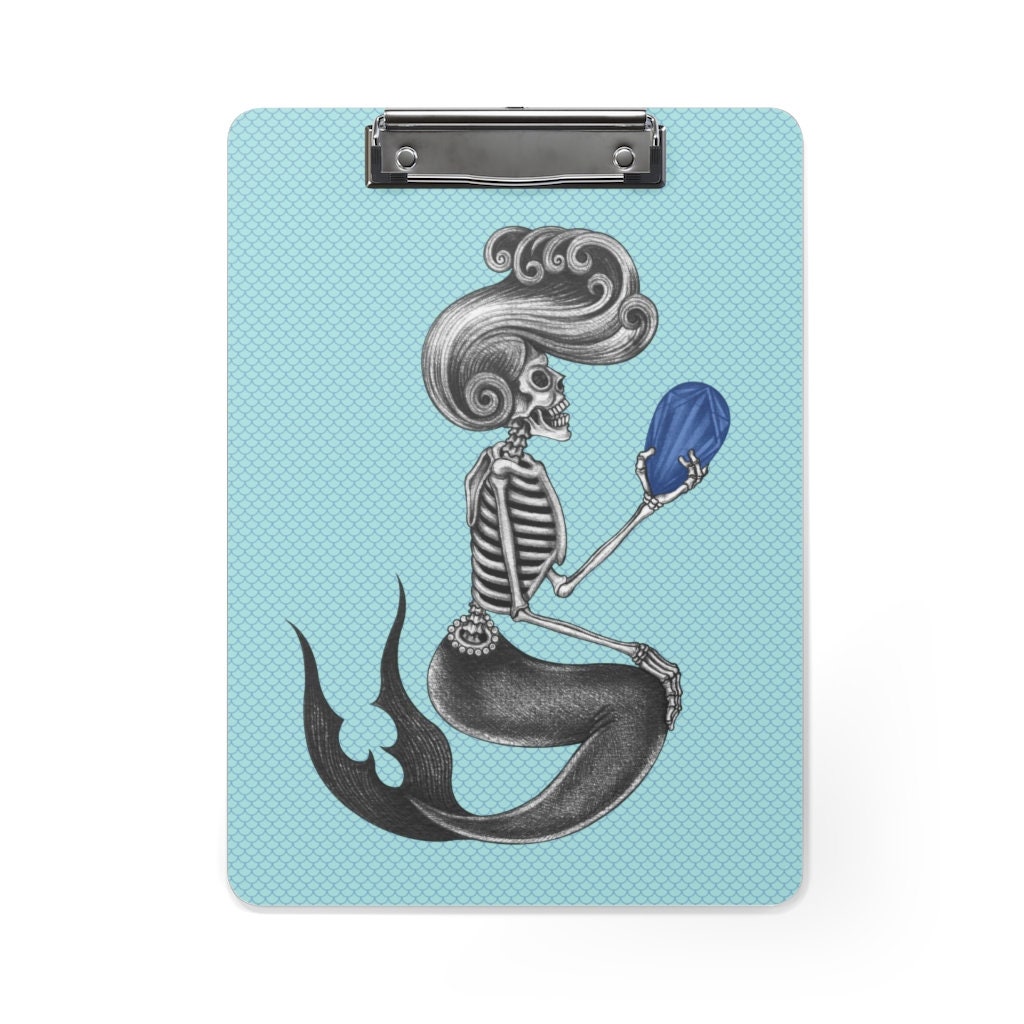 Gothic Mermaid Clipboard Personalized Mermaid Clipboard Mermaid Office ...