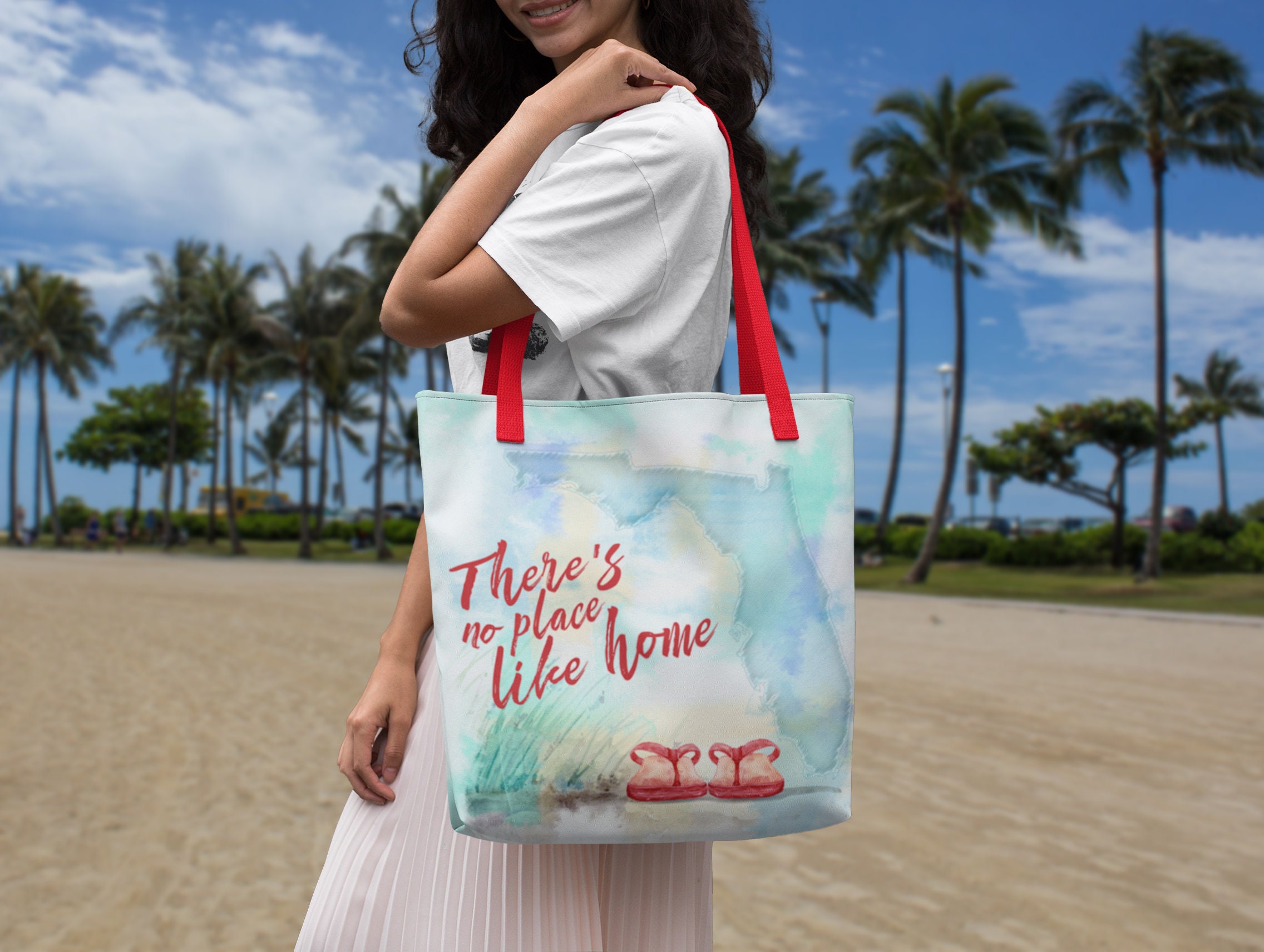 There's No Place Like Home Florida Beach Bag, Florida Bag, Gifts for ...