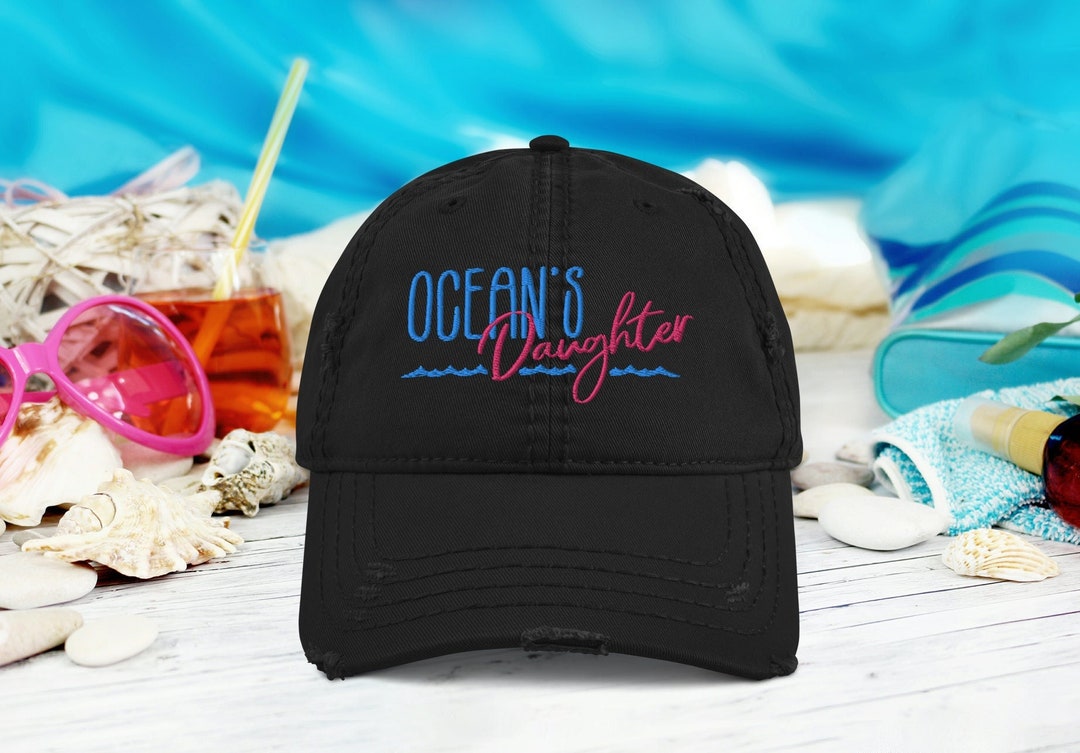 Ocean's Daughter Distressed Baseball Cap, Ocean Gifts, Women's Boat Hat ...