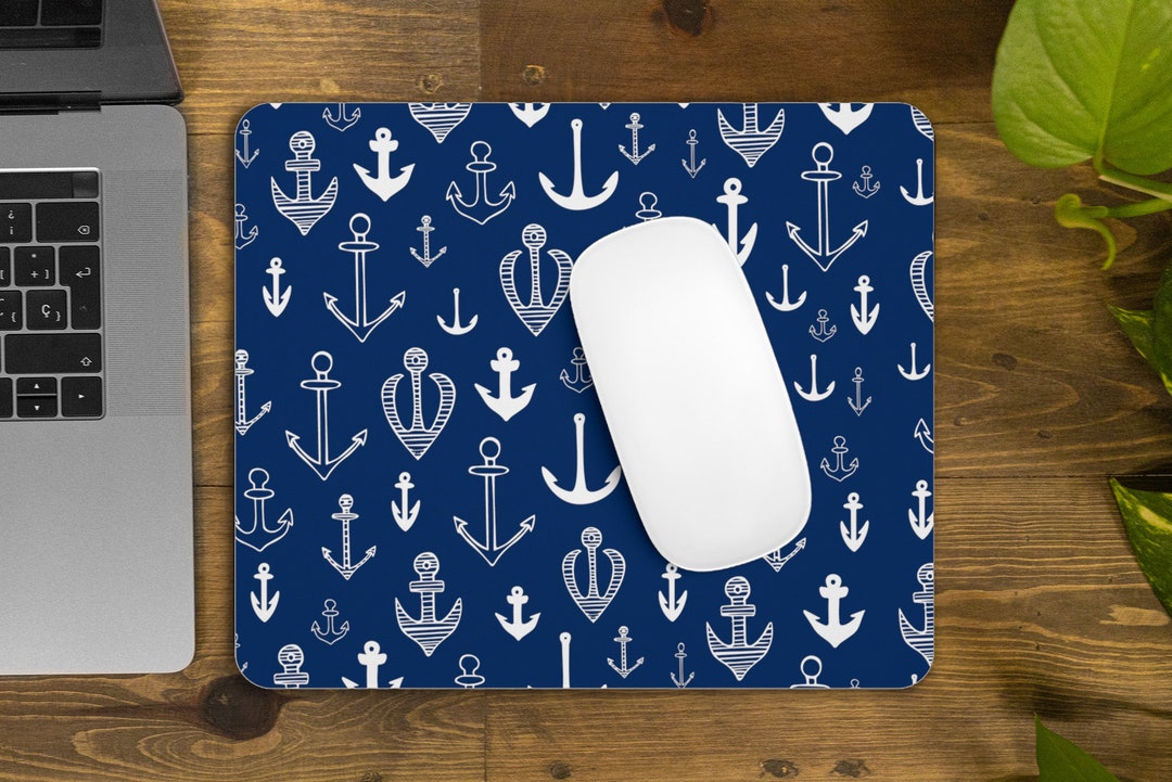 Anchor Mouse Pad, Ocean Themed Mouse Pad, Nautical Office Gifts, Anchor ...