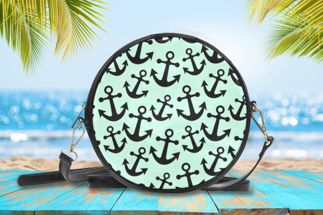Ship Anchor Sling Bag 8 Round Purse Nautical Shoulder Bag Boho Nautical ...