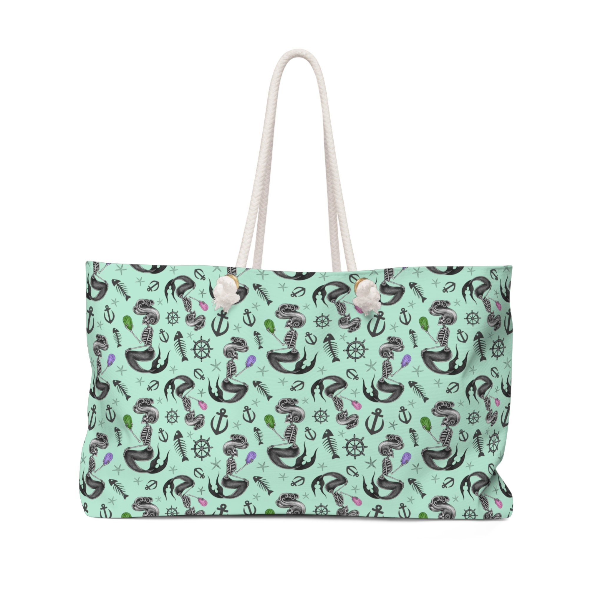 Sea Witch Mermaid Weekender Bag, Sea Witch Beach Bag, Mermaid Skeleton ...