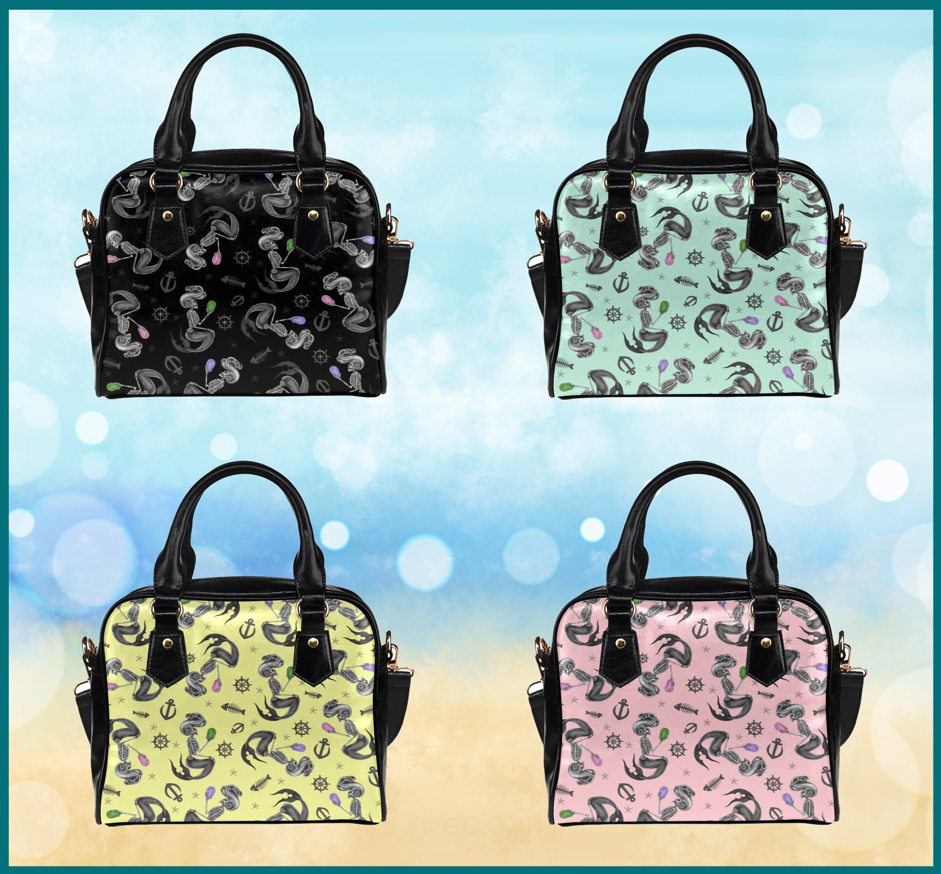 Gothic Mermaid Shoulder Handbag Mermaid Handbag Dark - Etsy