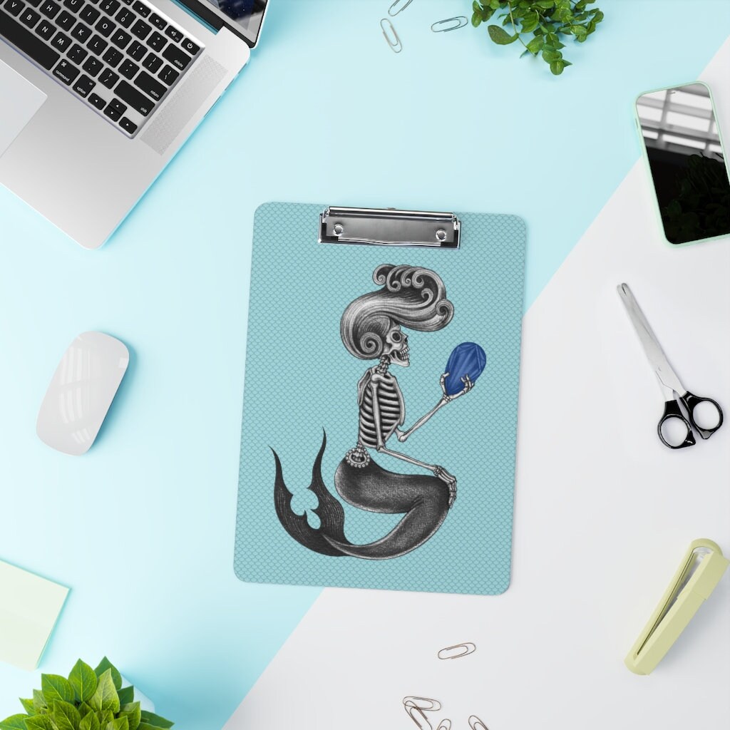Gothic Mermaid Clipboard Personalized Mermaid Clipboard Mermaid Office ...