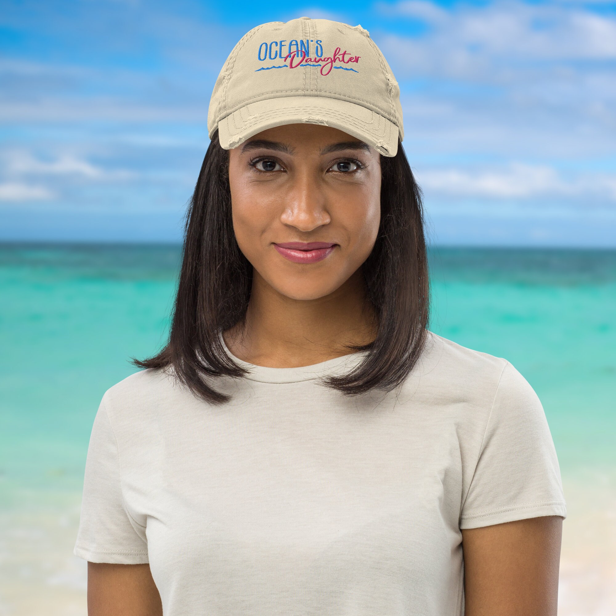 Ocean's Daughter Distressed Baseball Cap Ocean Gifts - Etsy