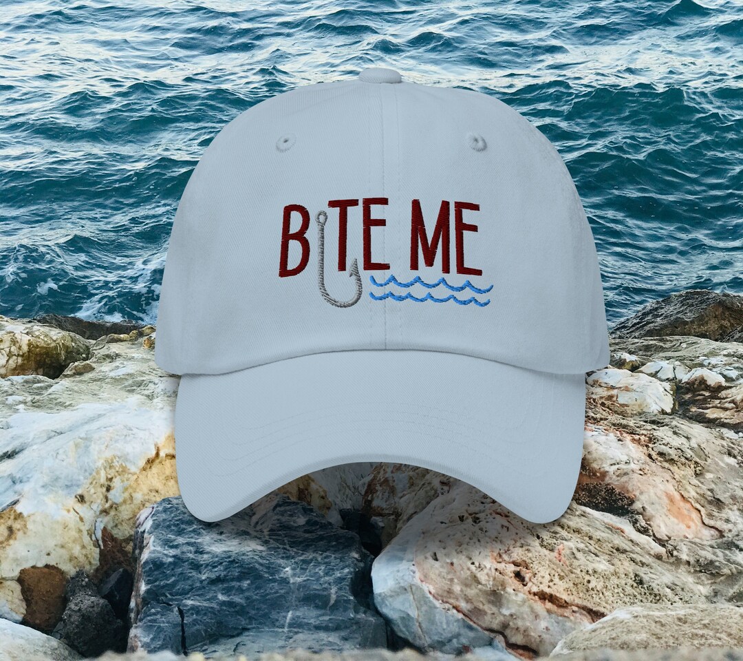Classic Dad Hat, Bite Me Fishing Hook, Fishing Baseball Cap, Camo ...