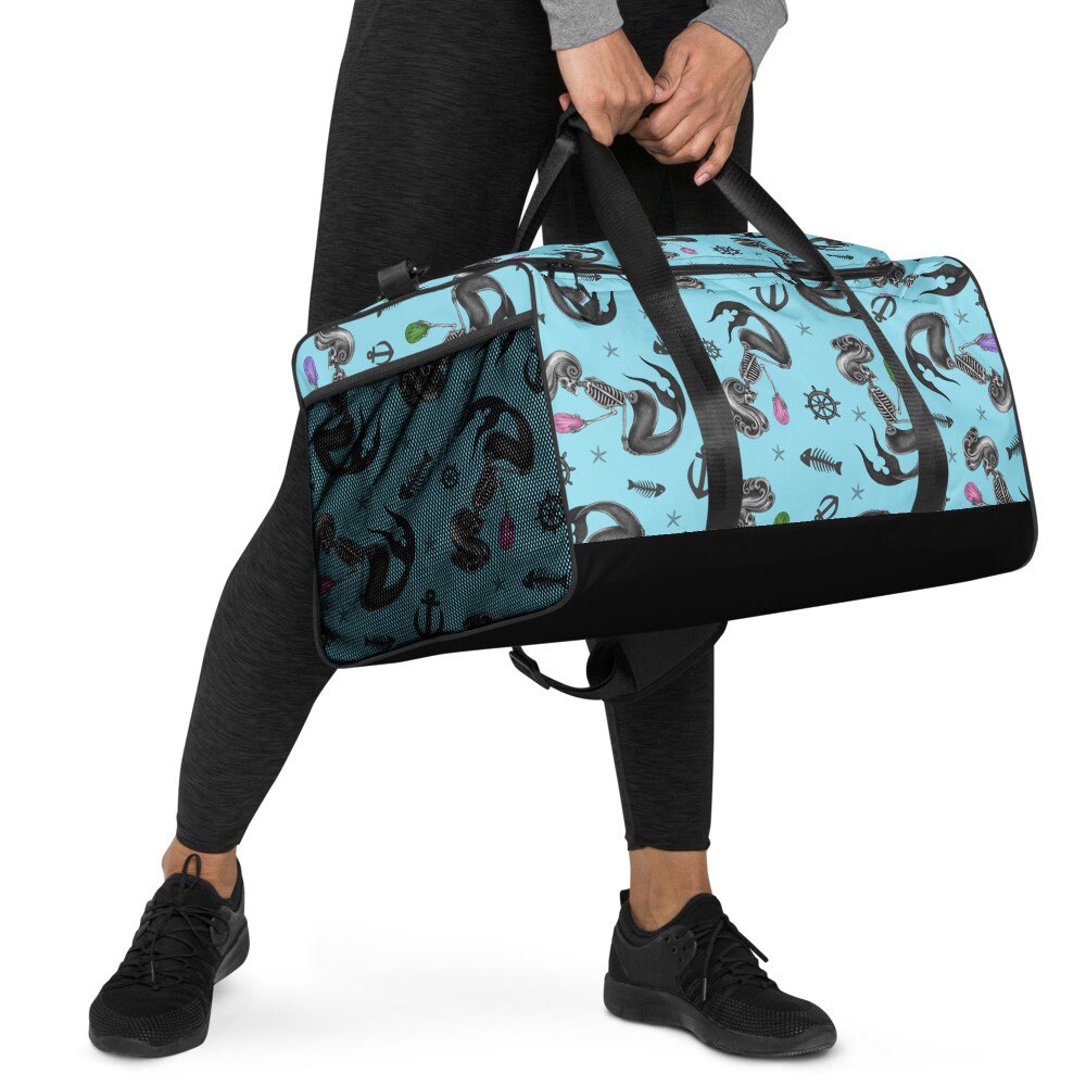 Gothic Mermaid Duffle Bag Skelly Mermaid Bag Mermaid - Etsy
