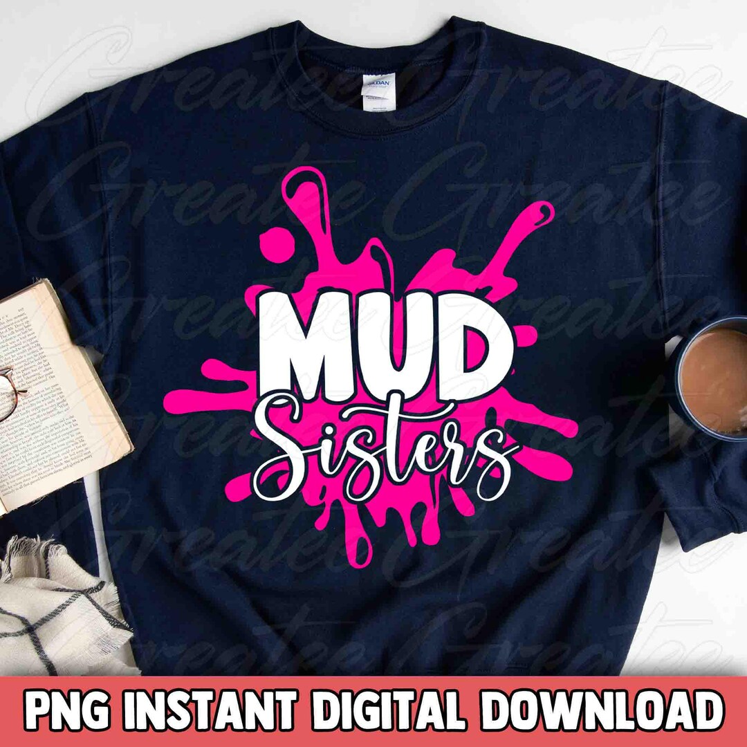 Mud Run Girl Png, Competitive Running Png, Digital Download, Mud Sisters Clipart, Team Mud Run ...