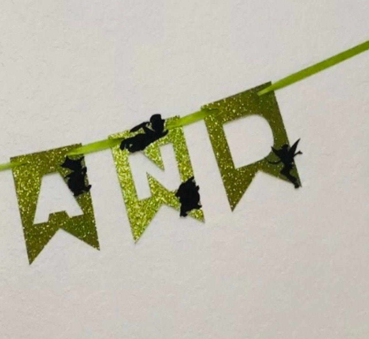 Peter Pan Neverland Banner Glitter Cardstock Custom Birthday Party ...